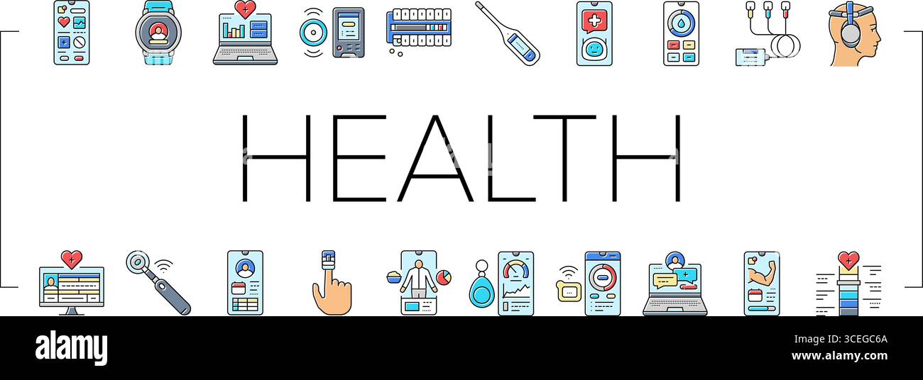 Health monitoring devices set Stock Vector Images - Alamy