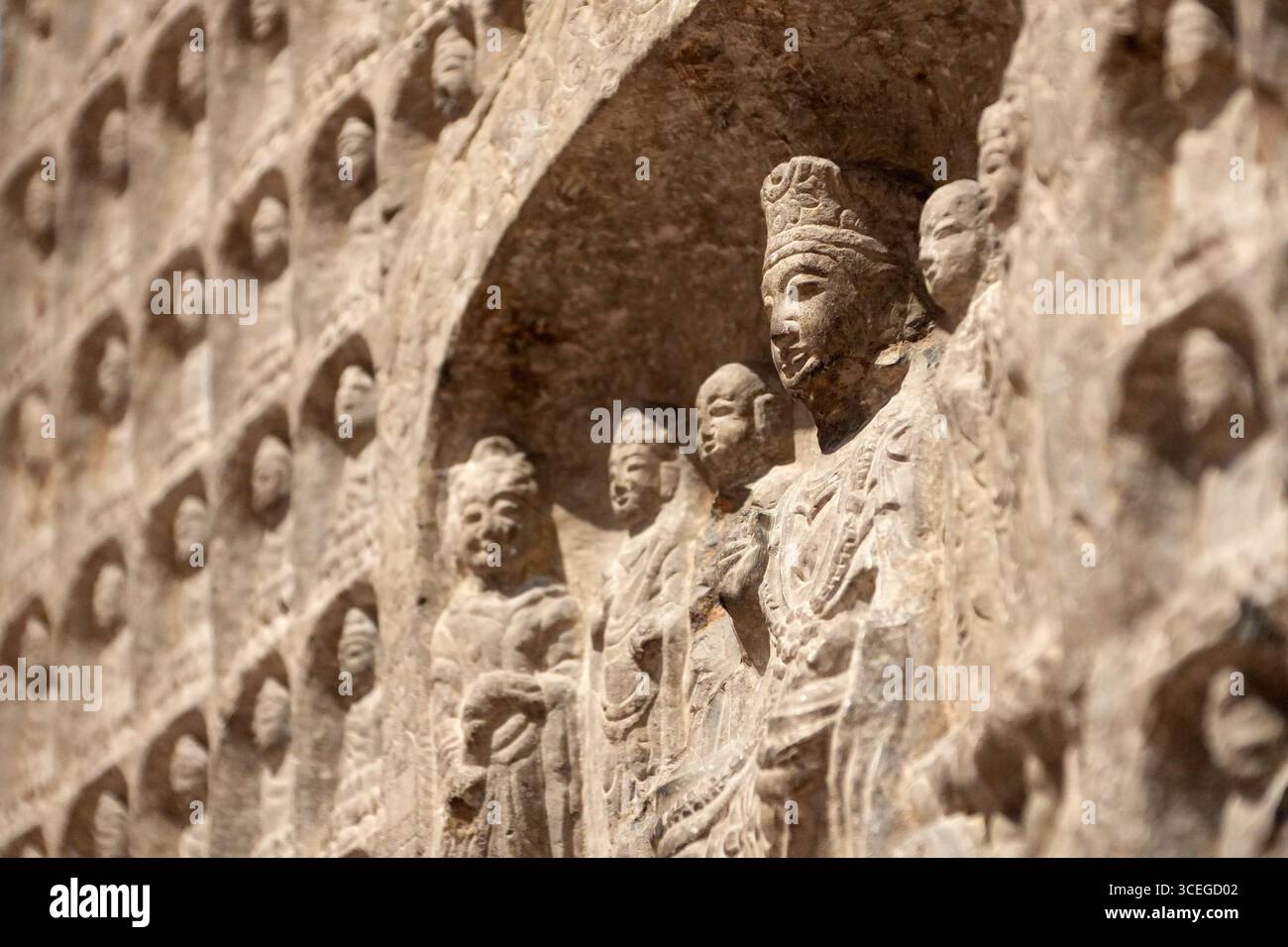 SHANGHAI, CHINA - AUGUST 11, 2025 - The Stone Thousand Buddha Statue ...