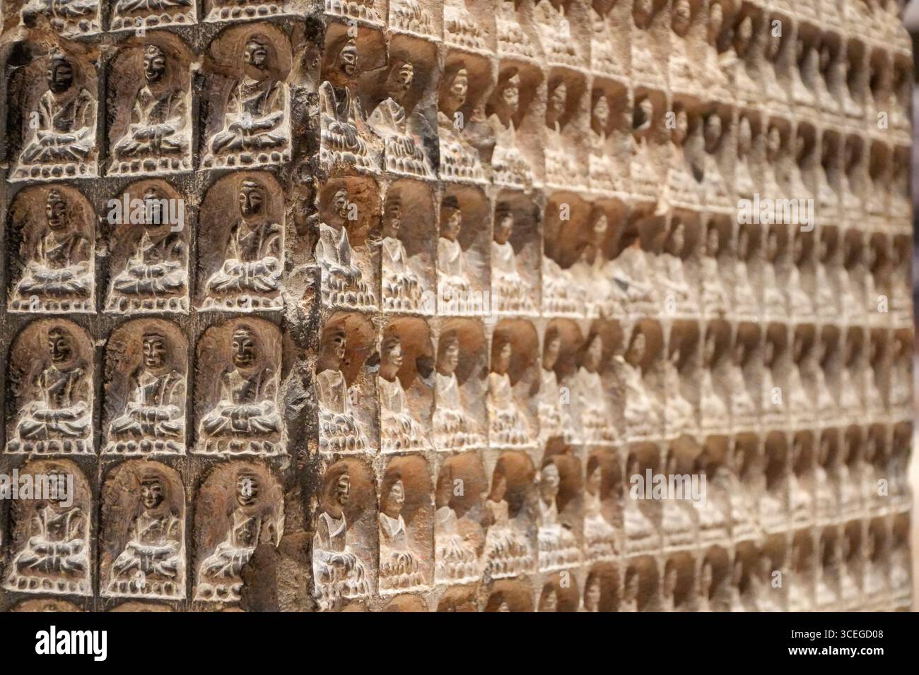 SHANGHAI, CHINA - AUGUST 11, 2025 - The Stone Thousand Buddha Statue ...