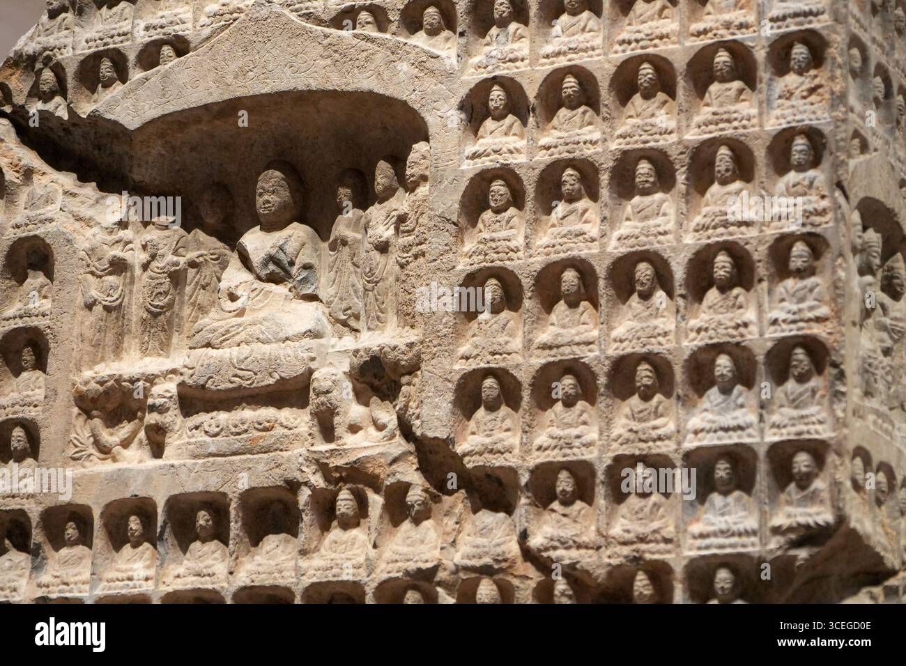 SHANGHAI, CHINA - AUGUST 11, 2025 - The Stone Thousand Buddha Statue ...