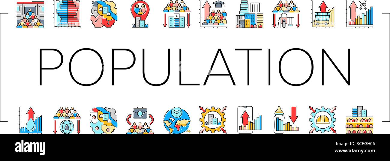 Population growth icons set Stock Vector Images - Alamy