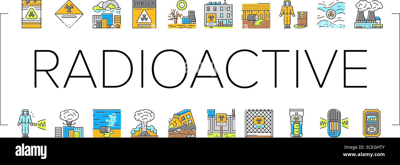 radioactive pollution icons set vector Stock Vector Image & Art - Alamy