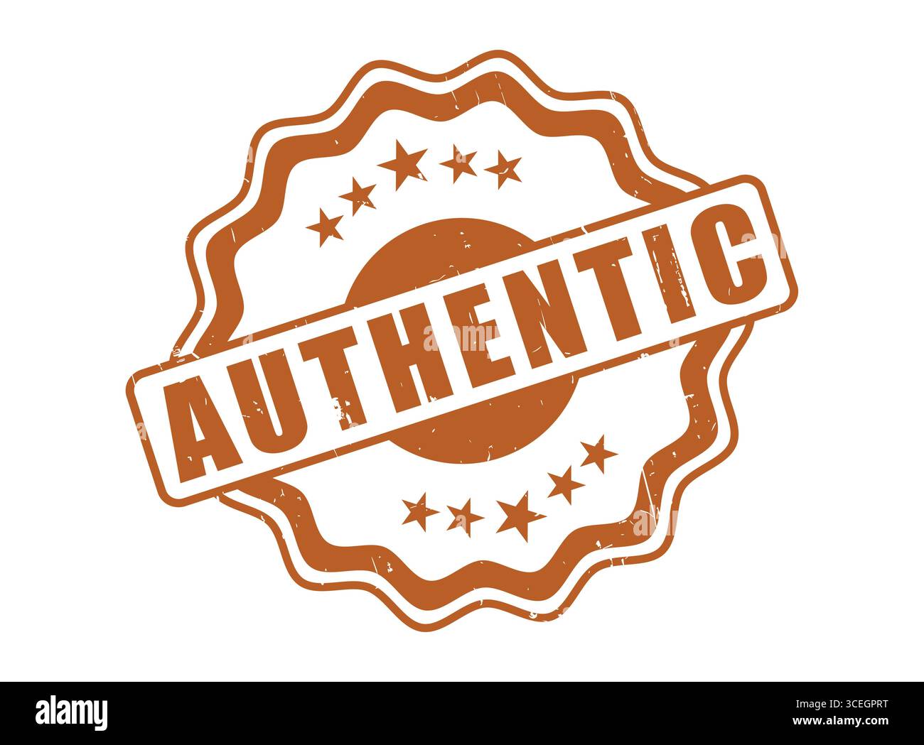 A AUTHENTIC Rubber Stamp Seal with a Decorative Border Stock Vector ...
