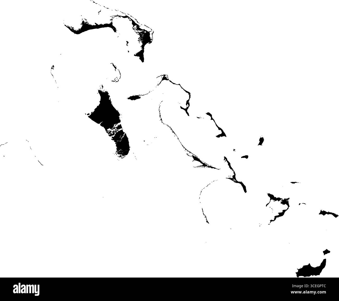 Bahamas shaded map hi-res stock photography and images - Alamy