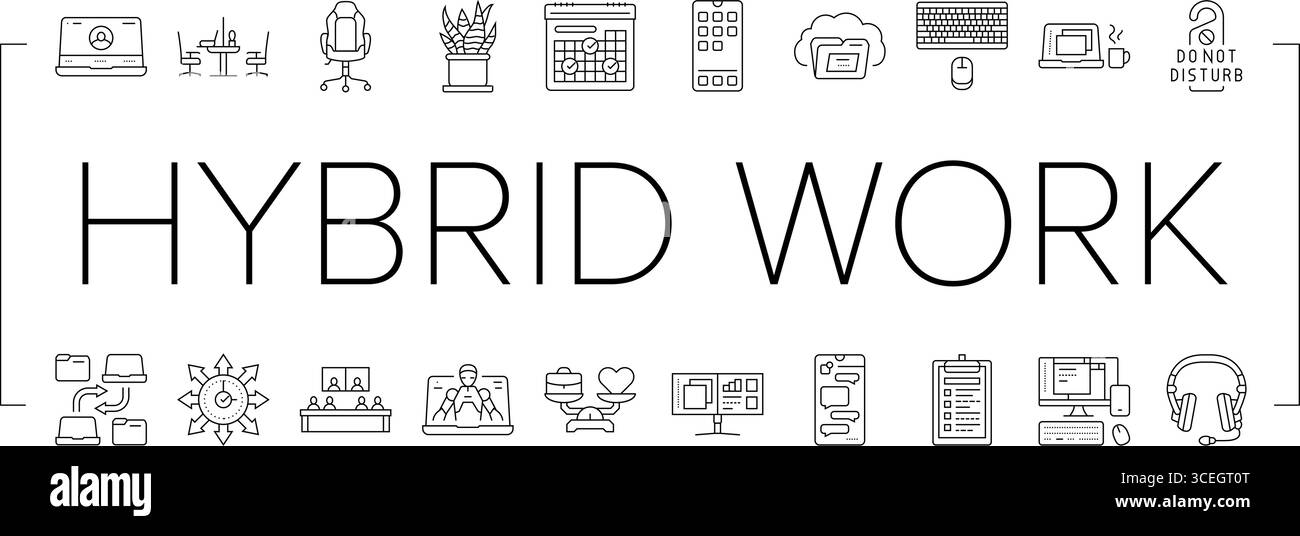 Hybrid work strategy Stock Vector Images - Alamy