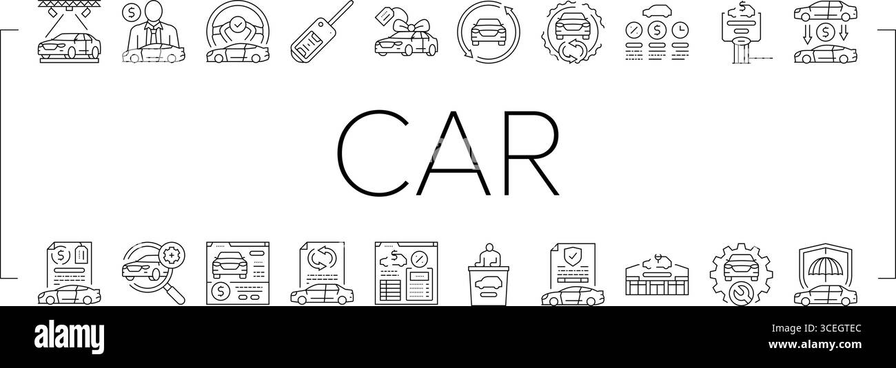 car dealership inventory icons set vector Stock Vector Image & Art - Alamy