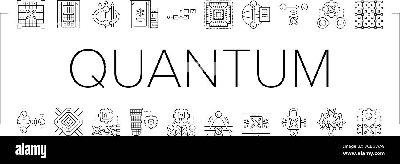 quantum computer qubit icons set vector Stock Vector Image & Art - Alamy
