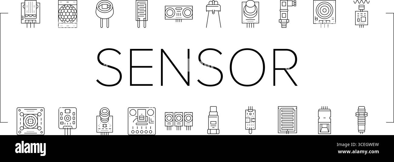sensor module iot infrared icons set vector Stock Vector Image & Art ...