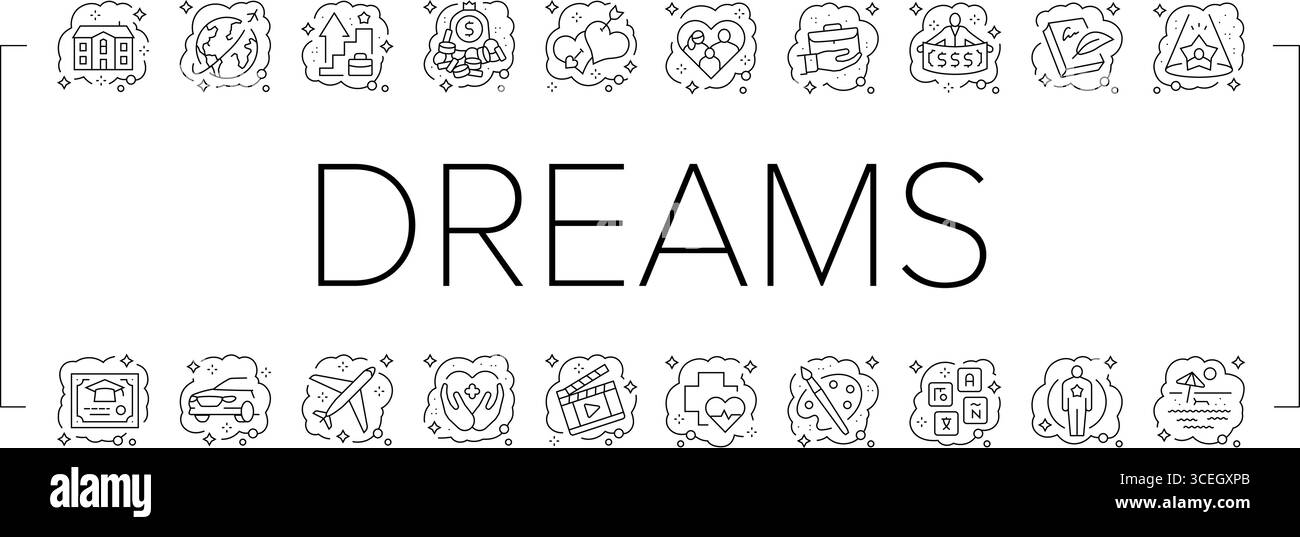 human dreams icons set vector Stock Vector Image & Art - Alamy
