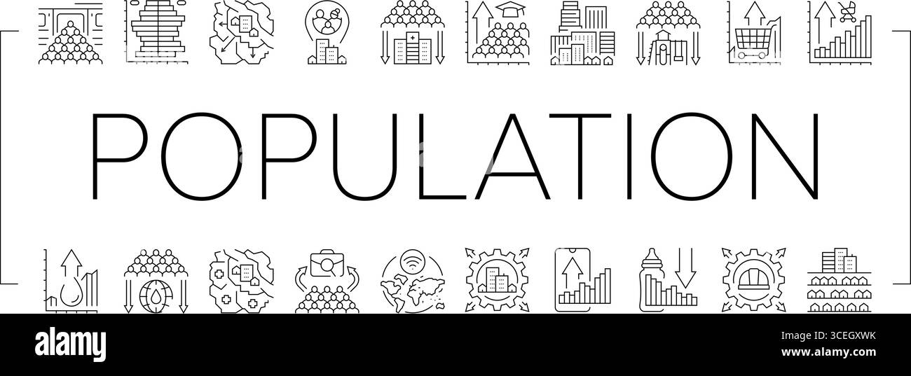 Population growth icons set Stock Vector Images - Alamy