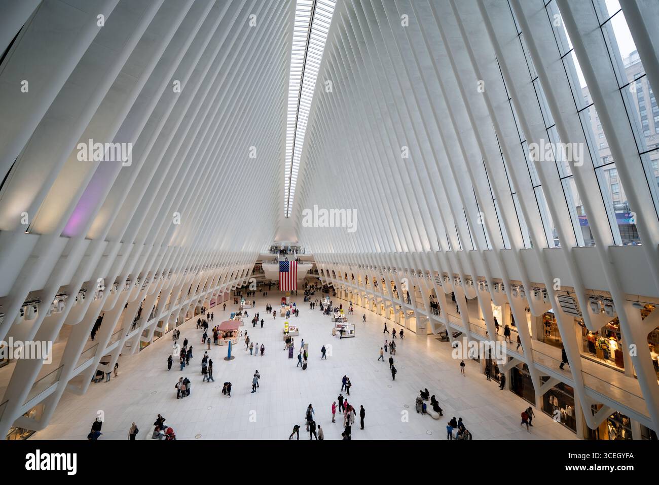 New York City - June 14, 2025: Interior of the Oculus at World Trade ...