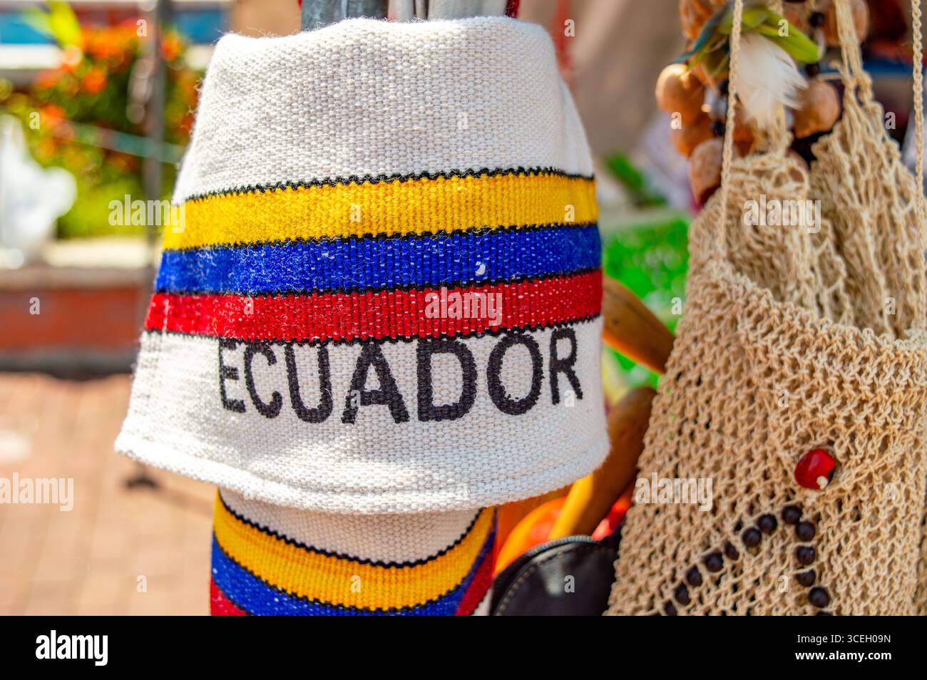 Vibrant crafts showcasing Ecuadorian culture with colorful patterns and ...