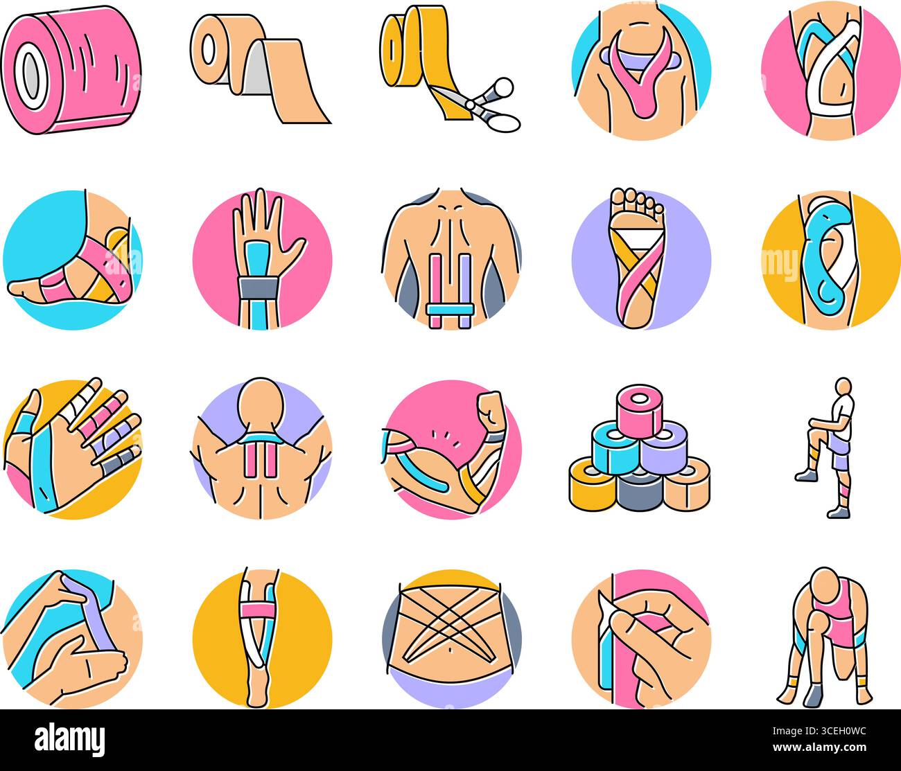 Kinesio taping Stock Vector Images - Alamy