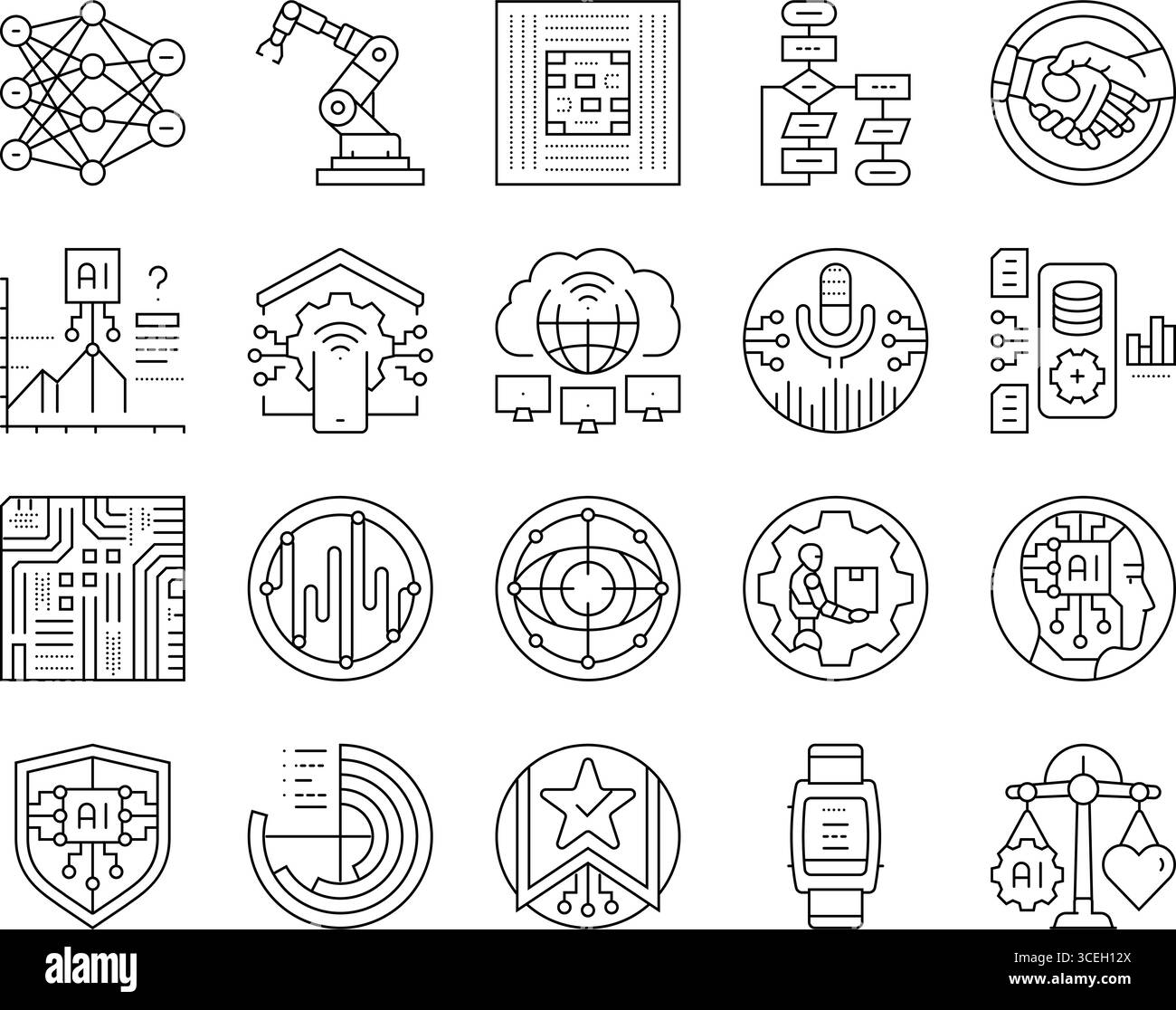 ai integration automation icons set vector Stock Vector Image & Art - Alamy