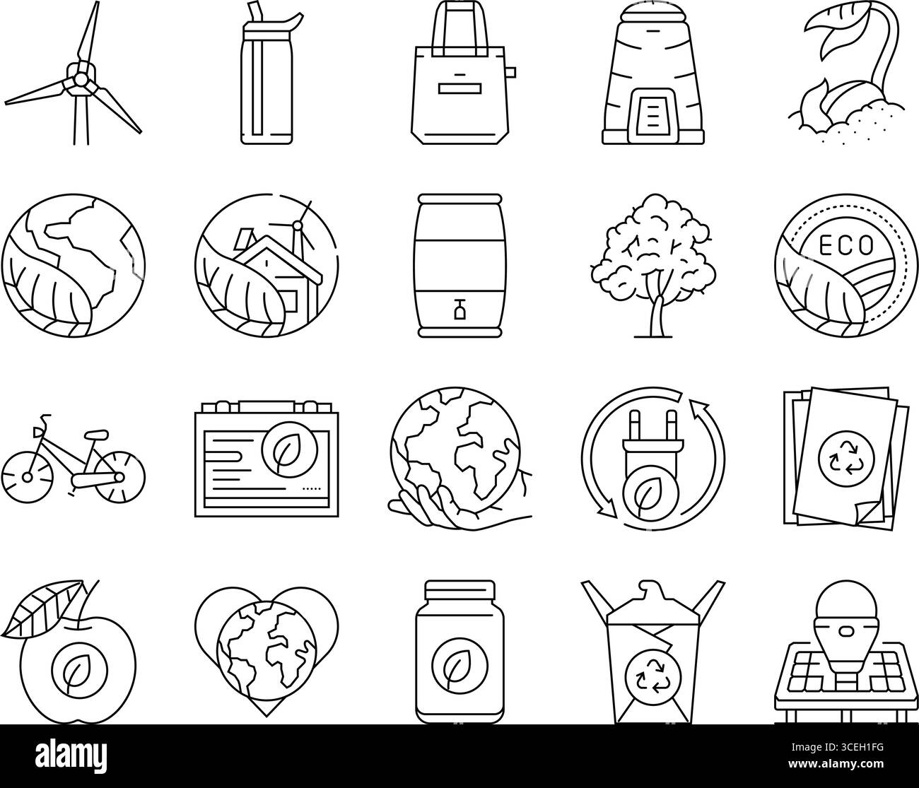 eco conscious sustainability icons set vector Stock Vector Image & Art ...