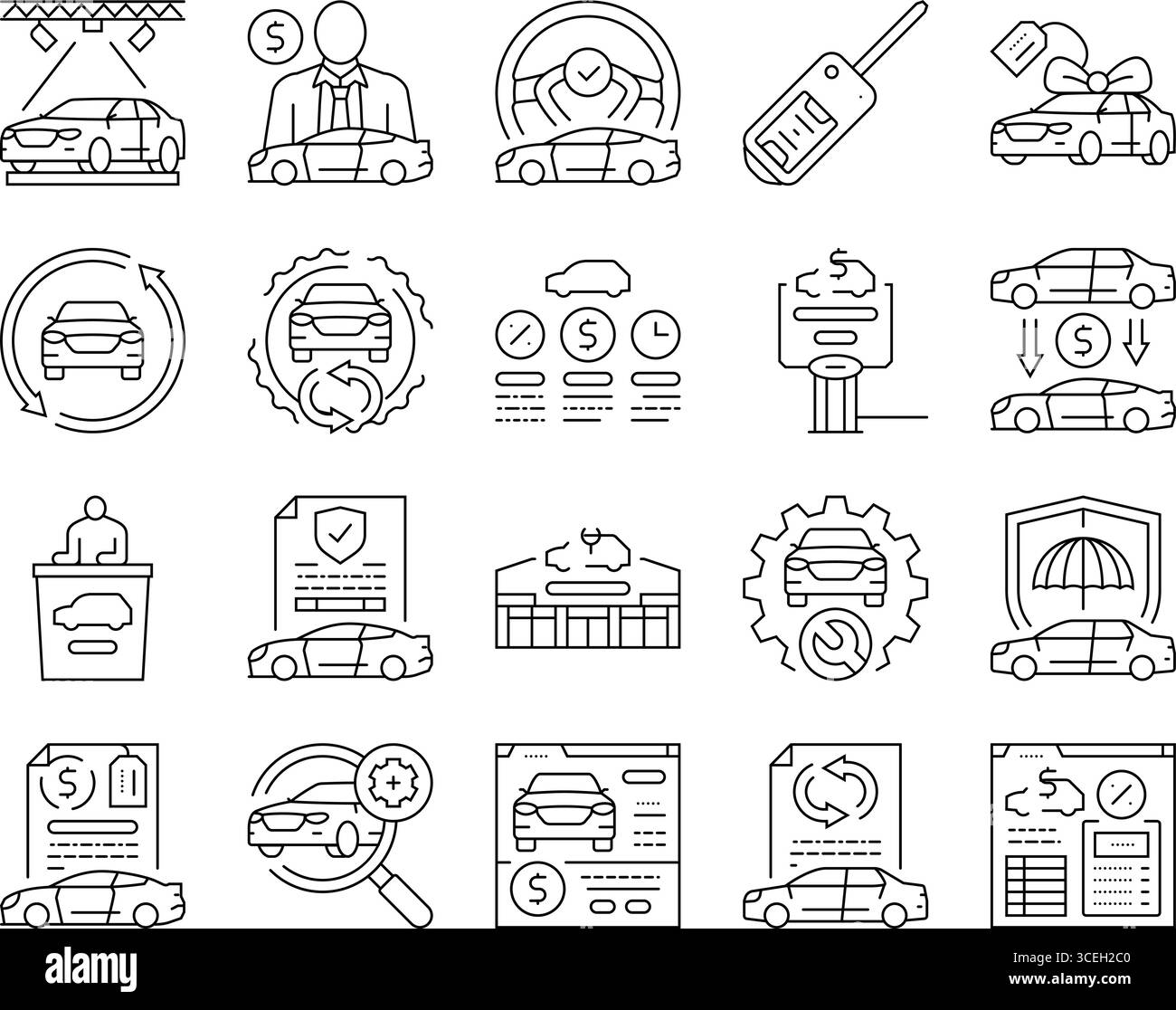 car dealership inventory icons set vector Stock Vector Image & Art - Alamy