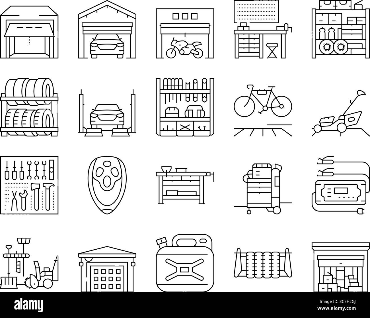 Garage storage workshop icons hi-res stock photography and images - Alamy