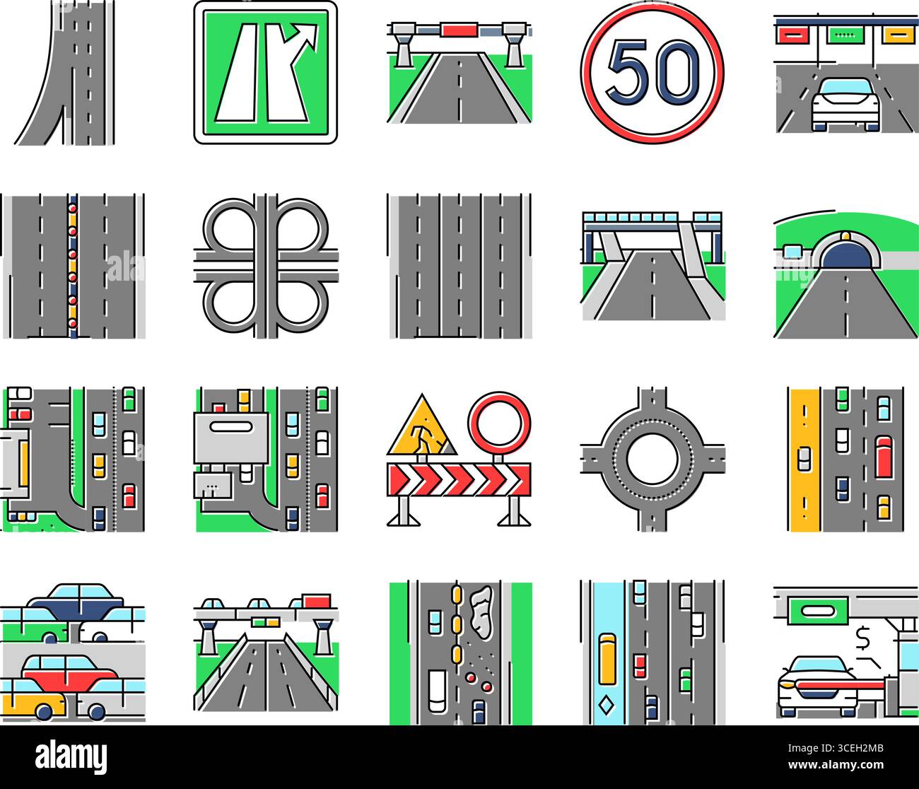 Road and shoulder Stock Vector Images - Alamy