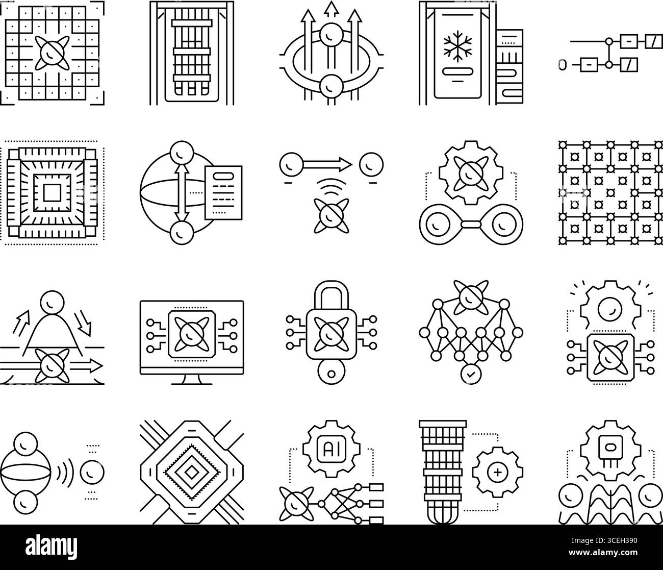 quantum computer qubit icons set vector Stock Vector Image & Art - Alamy