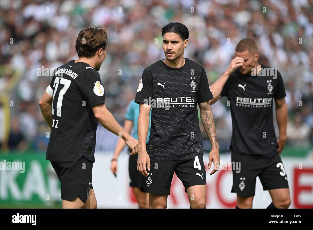 left to right Rocco REITZ (MG), Kevin DIKS (MG) Nico ELVEDI (MG) half ...
