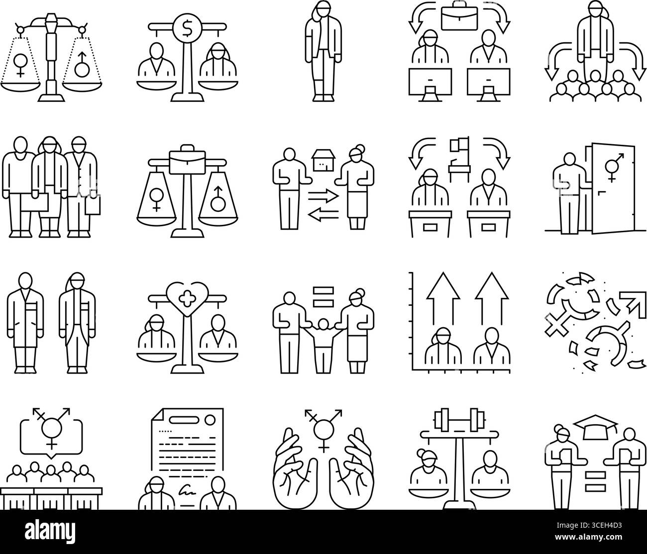 gender equality empowerment icons set vector Stock Vector Image & Art ...