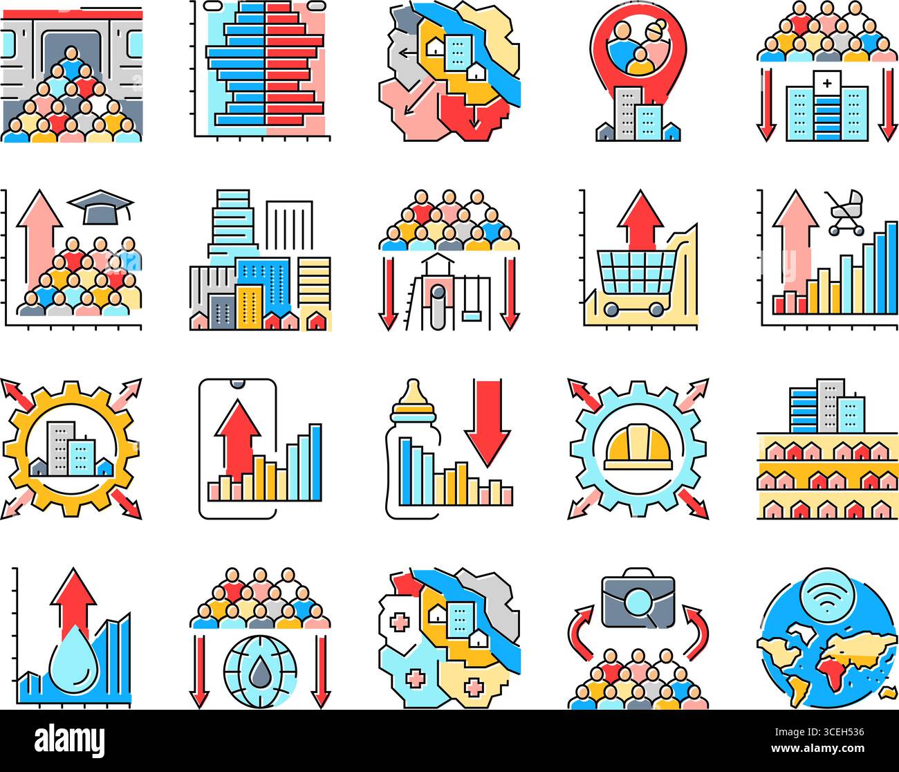 Population growth icons set Stock Vector Images - Alamy
