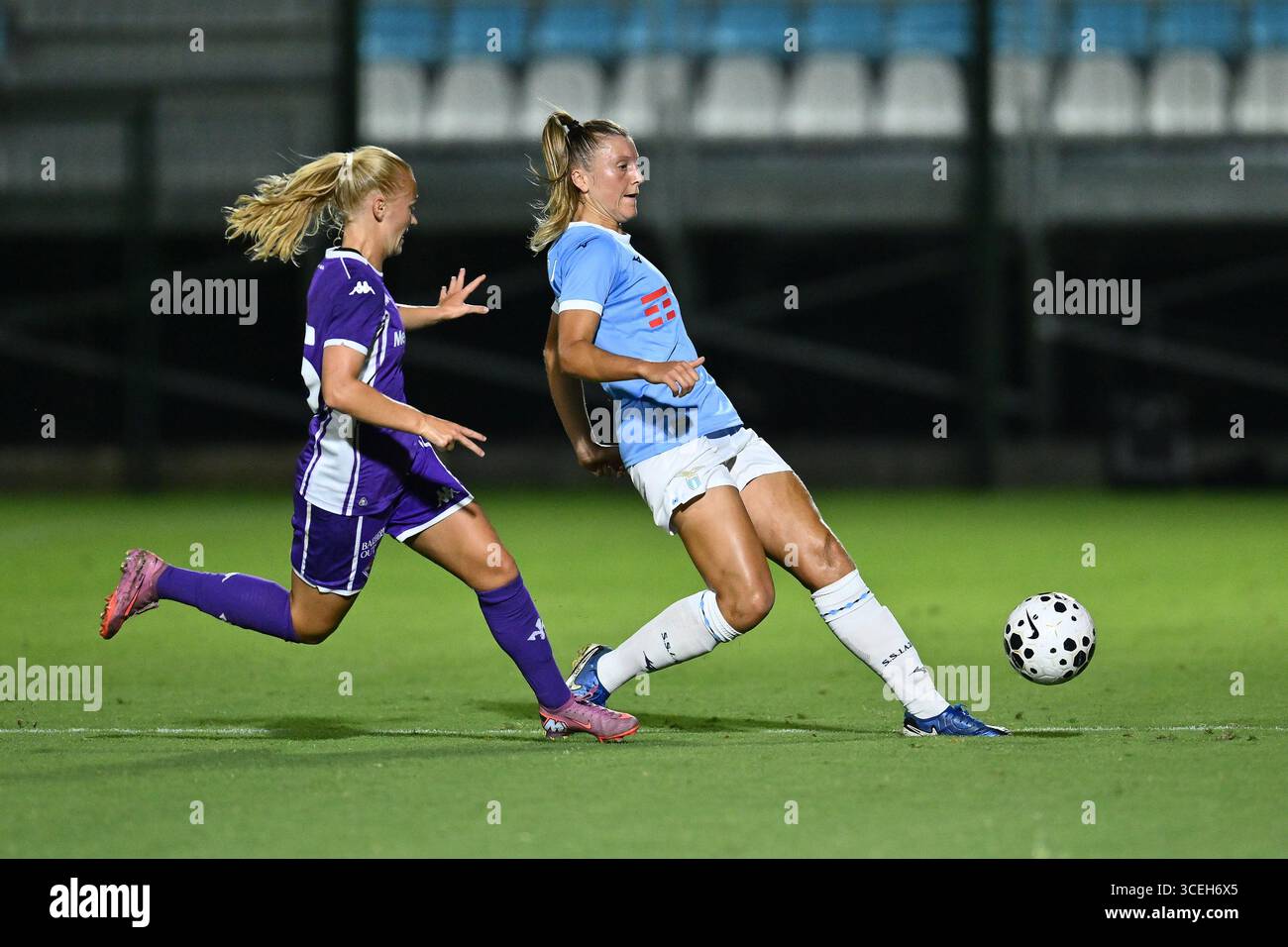 Sofie Bredgaard of A.C.F Fiorentina and Federica D'Auria of S.S. Lazio ...