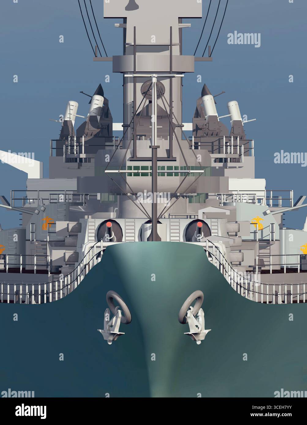 Front view of an American battleship of World War II Stock Photo - Alamy