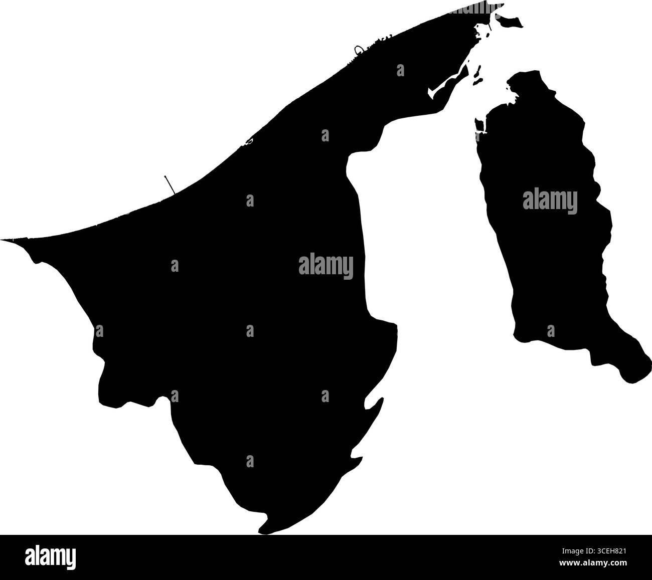 Brunei Country Map Black Edition – Minimalist Vector Illustration for ...
