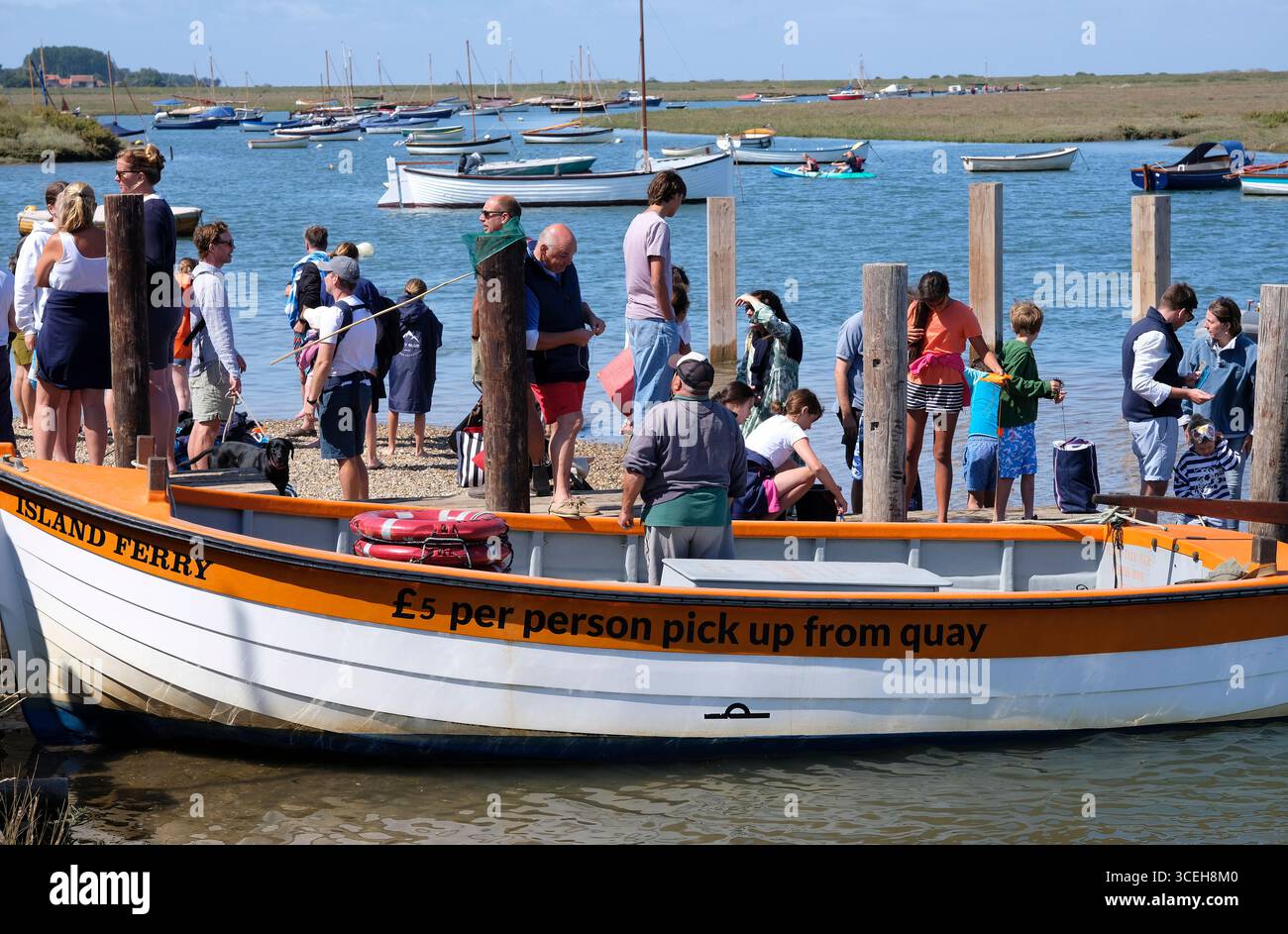 island ferry boat, burnham overy staithe quay, north norfolk, england ...