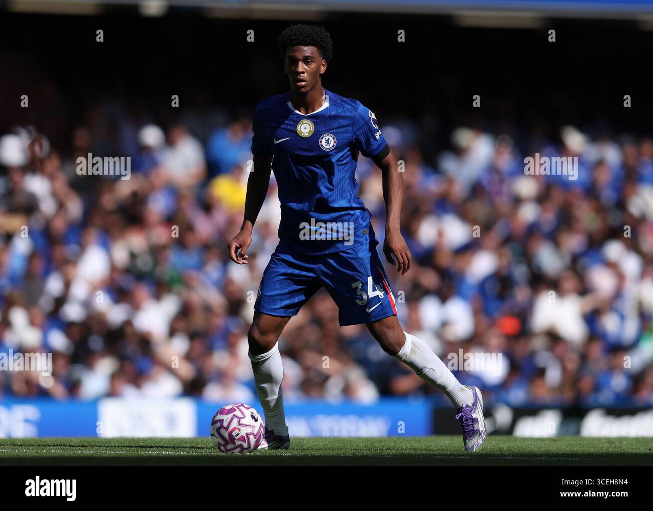 London, England, 17th August 2025. Josh Acheampong of Chelsea during ...