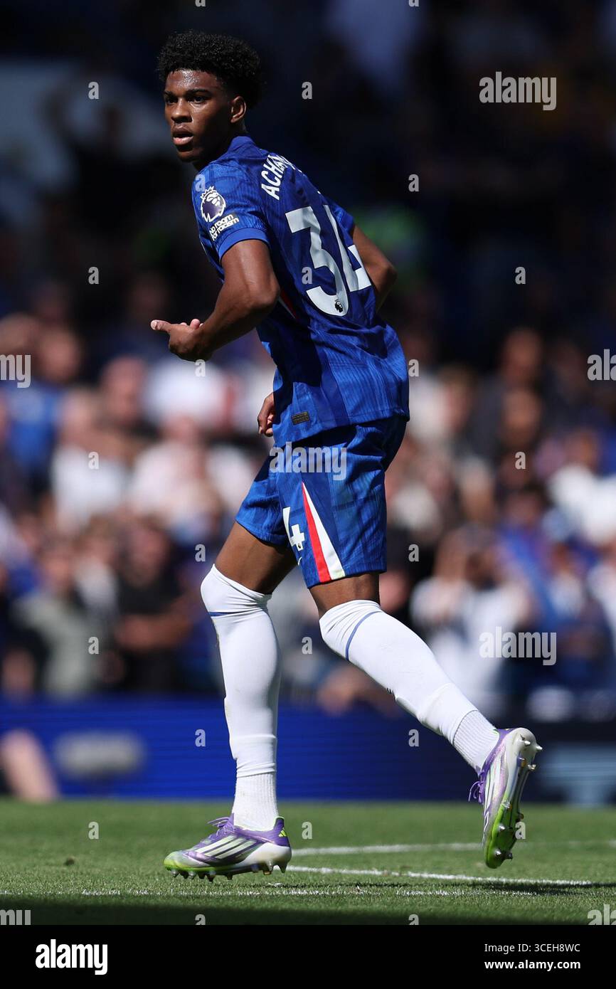 London, England, 17th August 2025. Josh Acheampong of Chelsea during ...