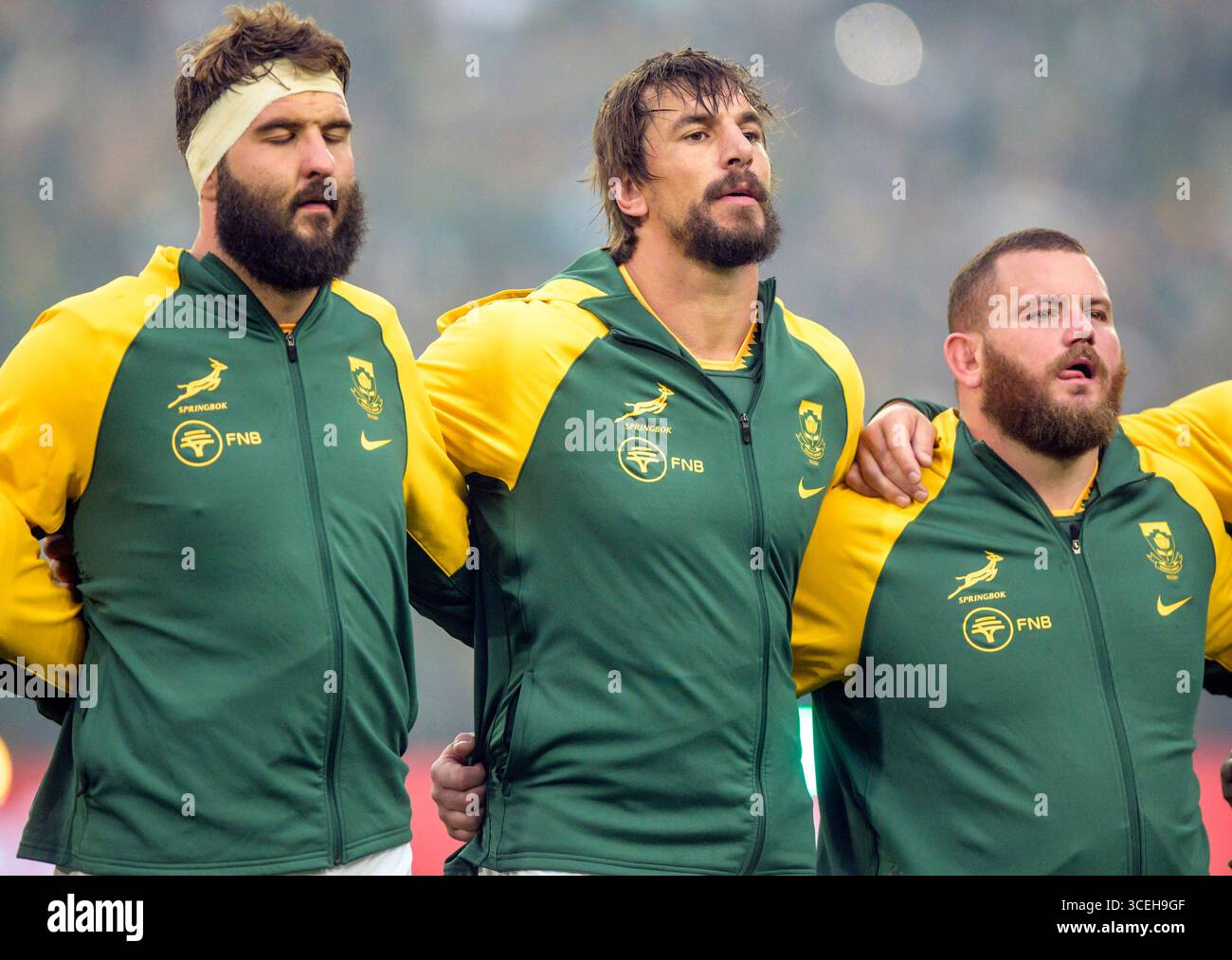 Lood de Jager of South Africa, Eben Etzebeth of South Africa and Wilco ...