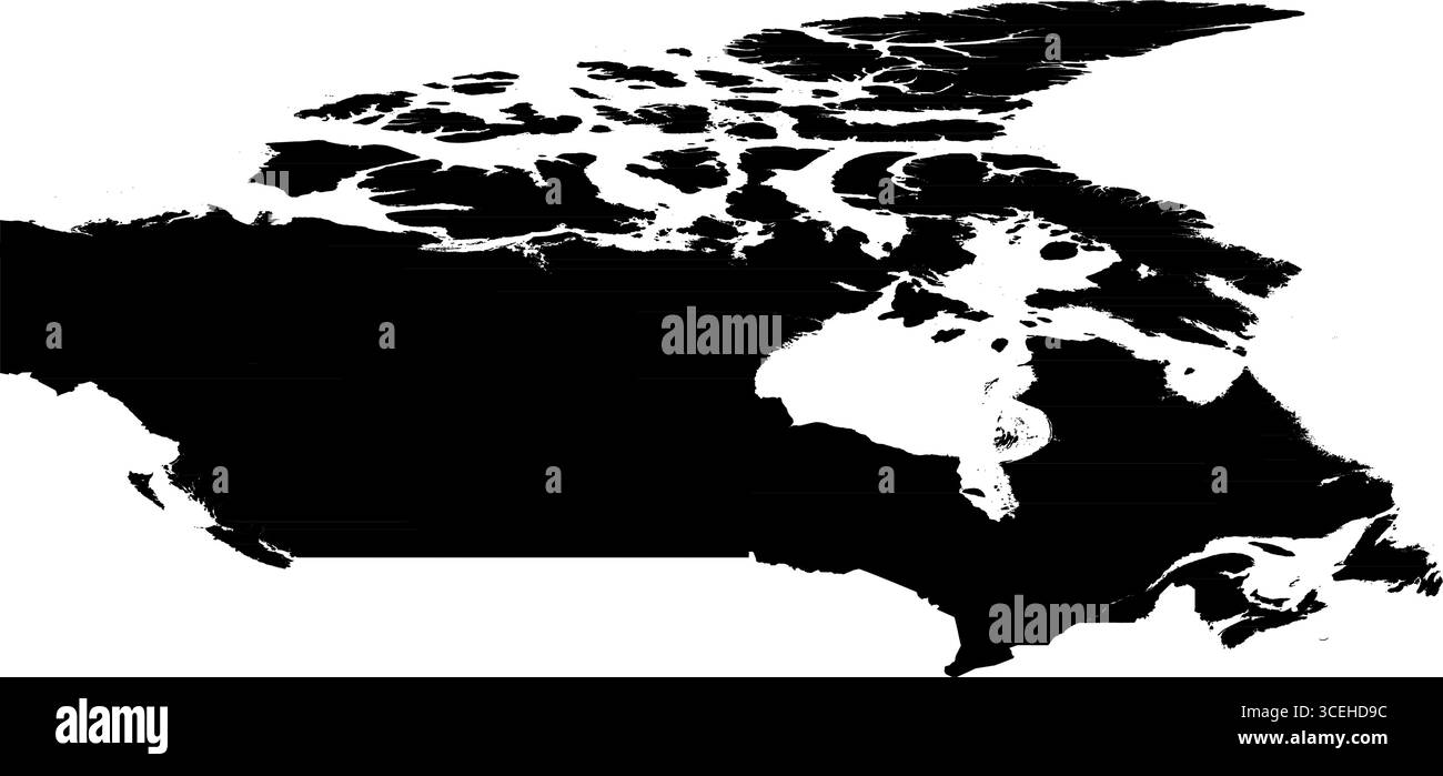 Canada Country Map Black Edition – Minimalist Vector Illustration for ...