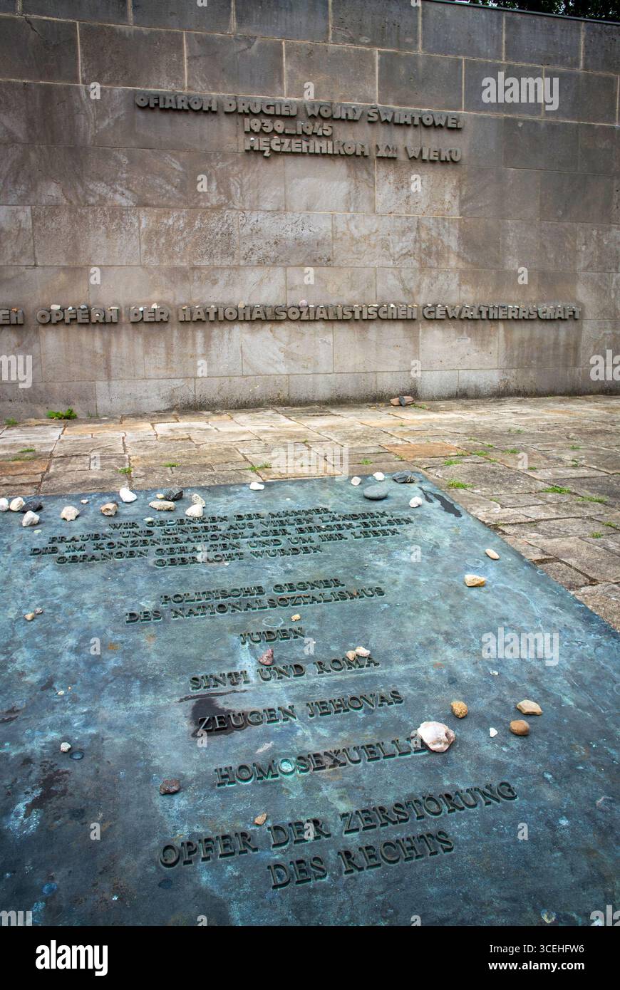 Cemetery on the historic camp grounds of Bergen Belsen containing ...