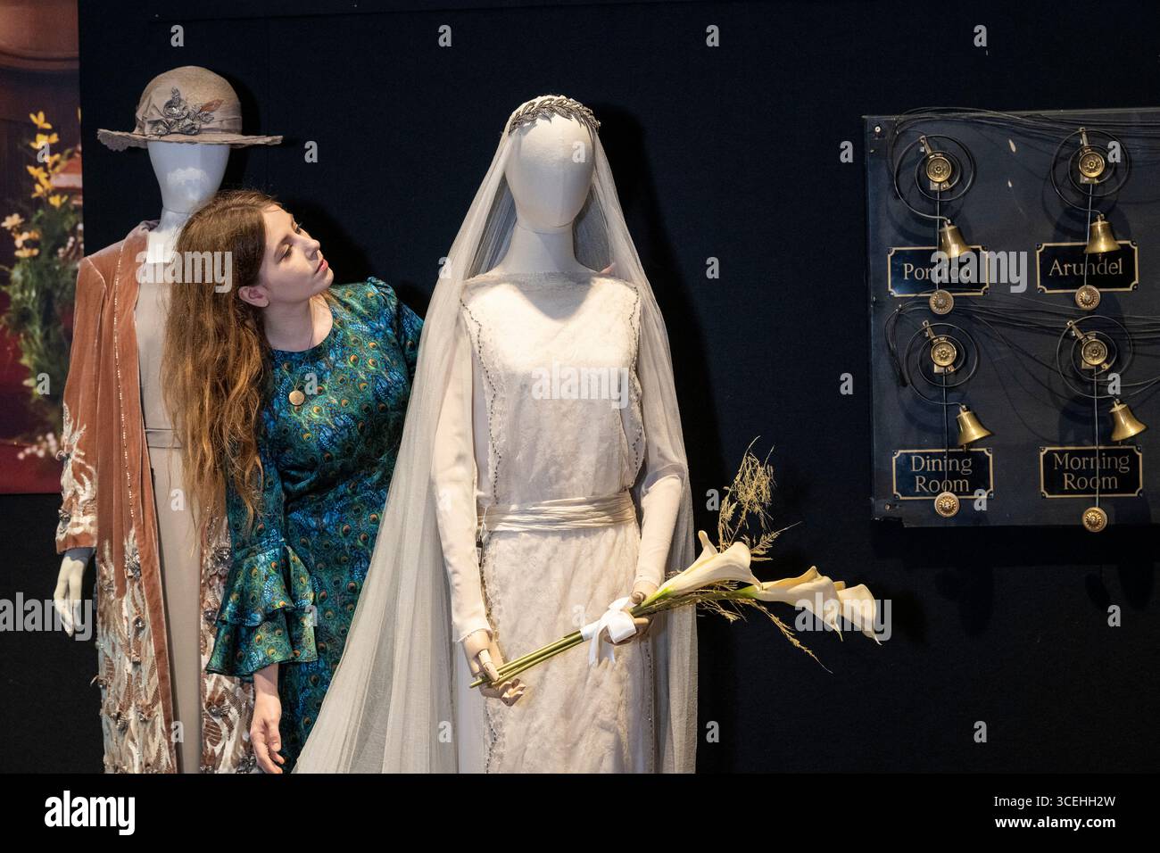 London, UK. 18 August 2025. (L) Velvet wedding coat and dress Mrs ...
