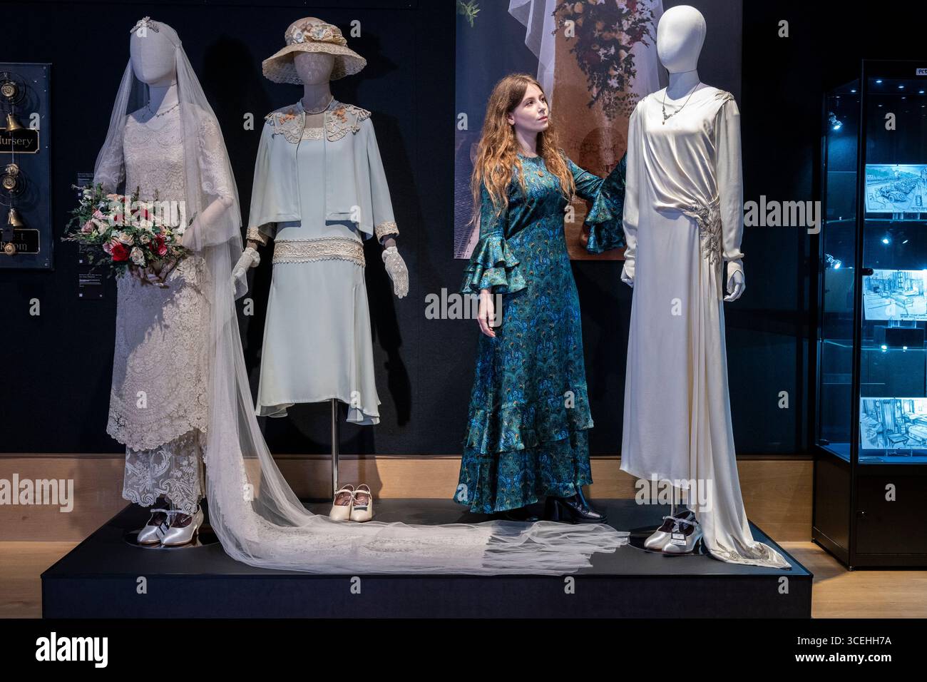 London, UK. 18 August 2025. (L) Wedding dress and ceremony props Lady ...