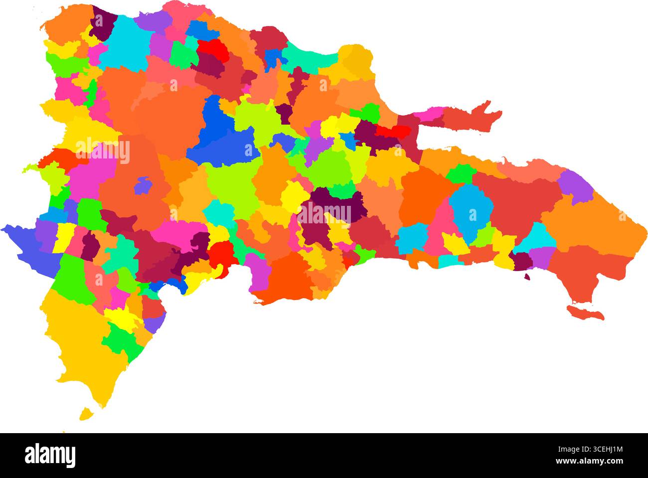 Dominican Republic Detailed Color Map – High Resolution Political and ...