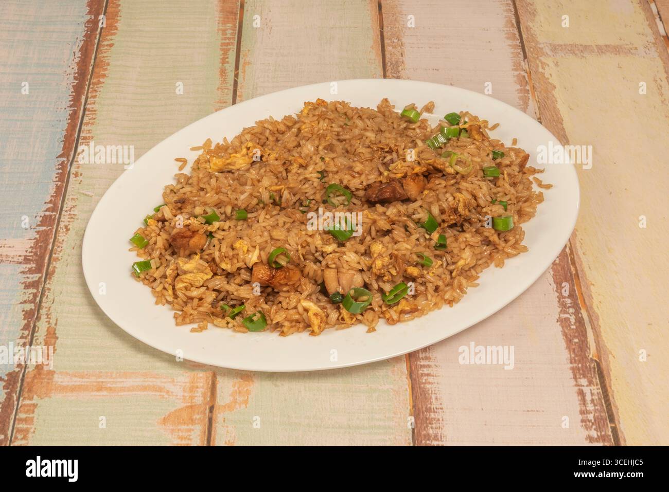 Quinoa chaufa rice with a mix of organic vegetables and toasted almonds ...