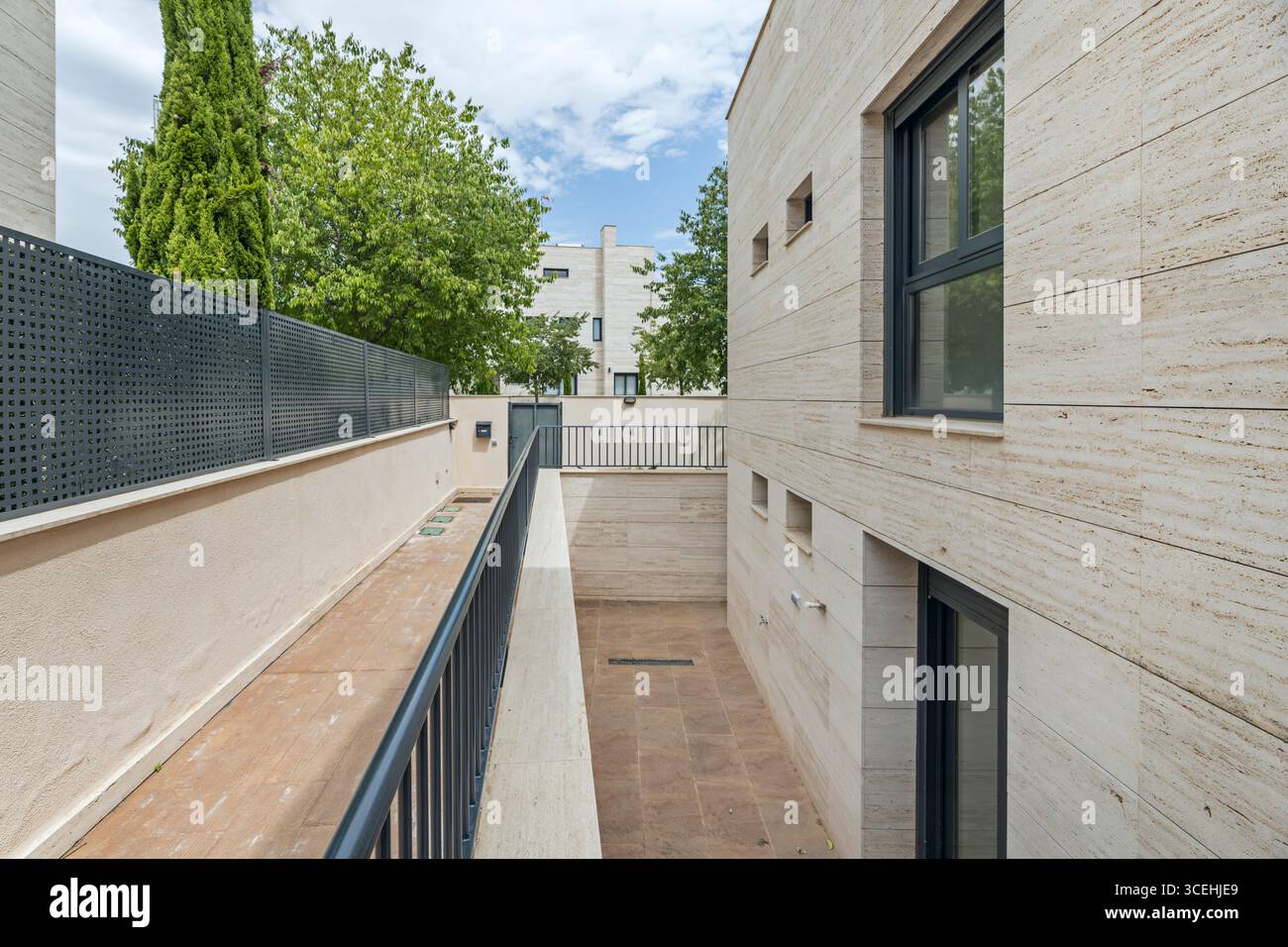 Futuristic single-family home with a marble facade and an interactive ...