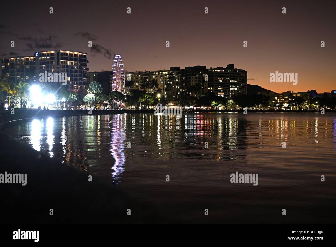 The Cairns Esplanade is seen as the sunsets in Cairns, Monday, August ...