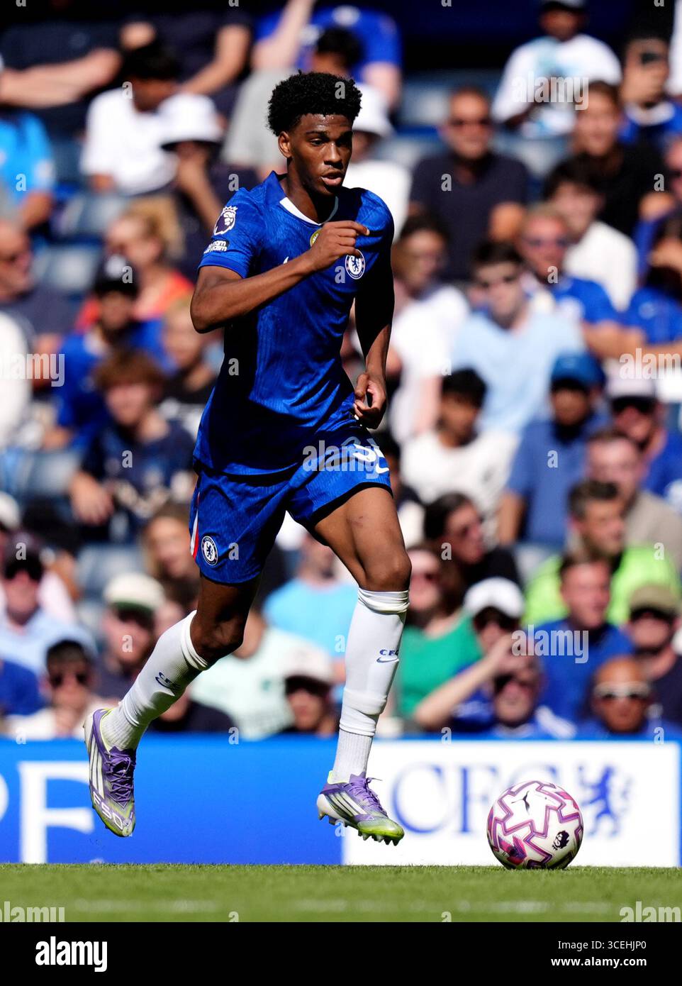 Chelsea’s Josh Acheampong during the Premier League match at Stamford ...
