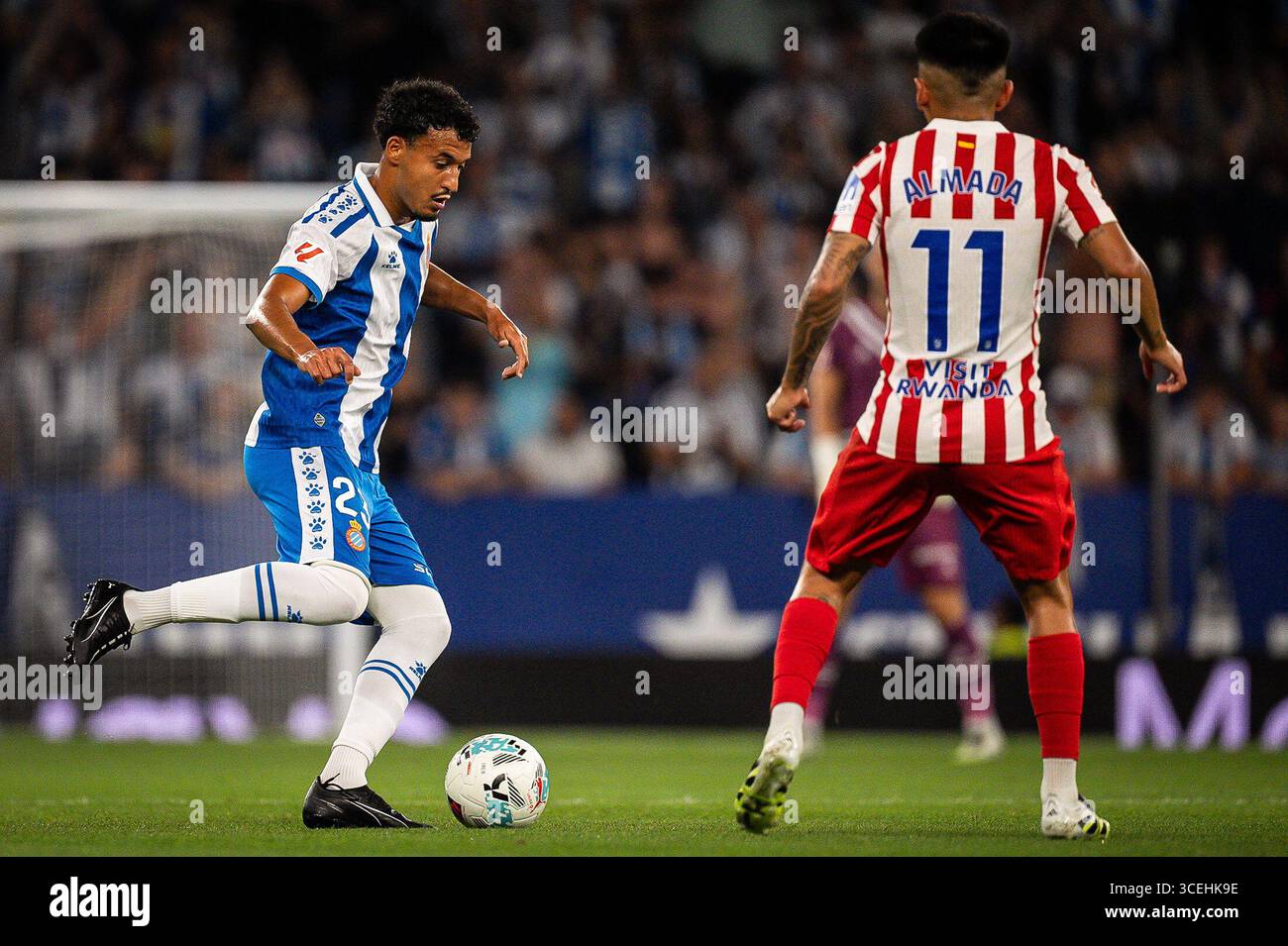 Omar EL HILALI of Espanyol Barcelona during the Spanish championship La ...
