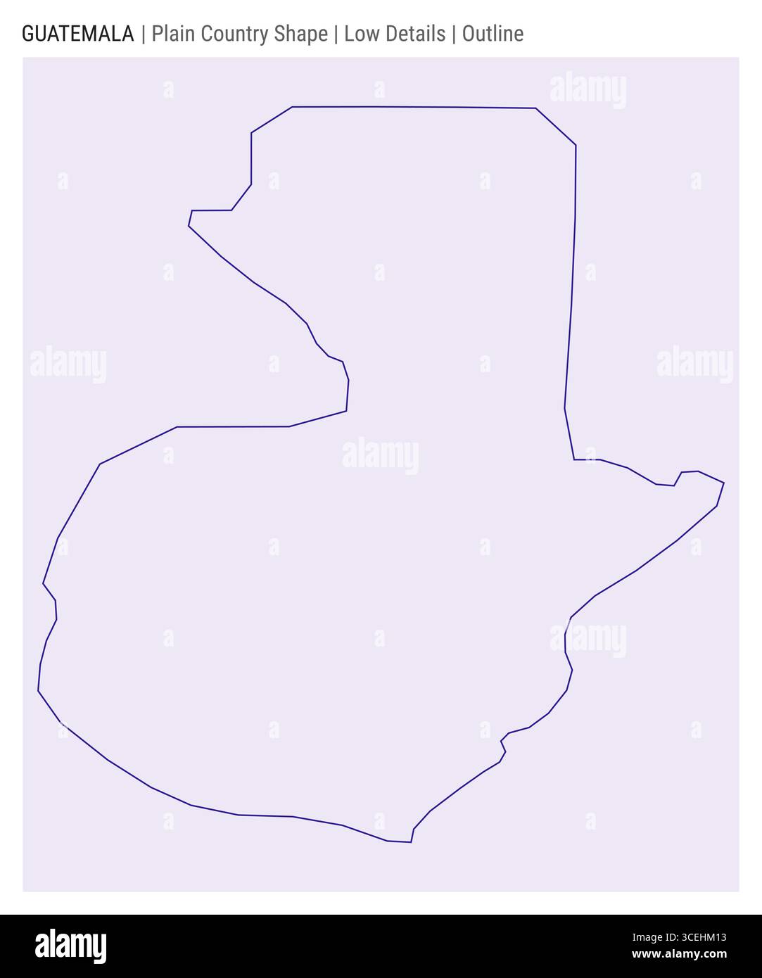 Guatemala plain country map. Low details. Outline style. Shape of ...