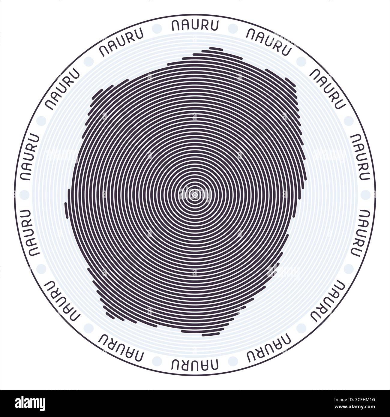Nauru round logo design. Country shape build of rings. Nauru text ...