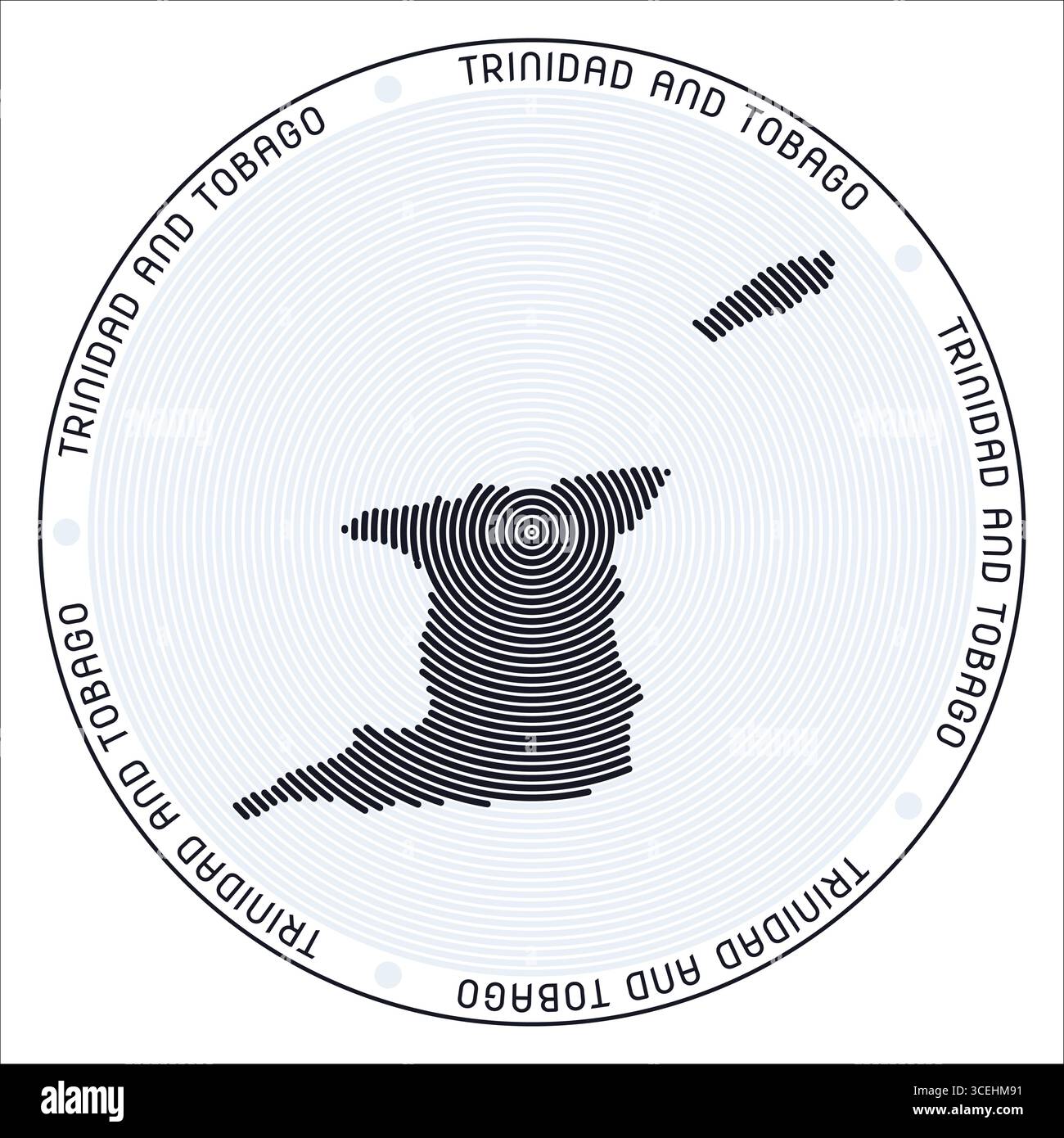 Trinidad and Tobago round logo design. Country shape built of rings ...