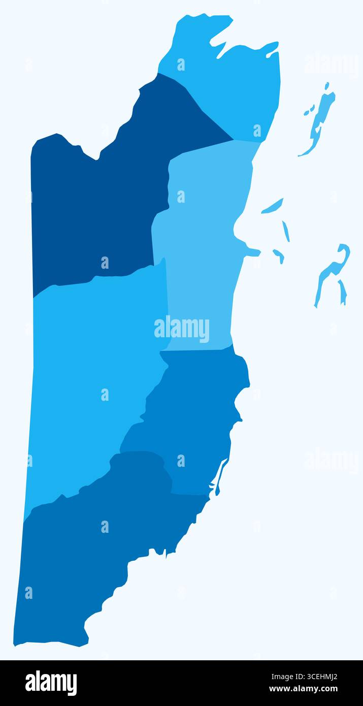 Map of Belize with regions. Just a simple country border map with ...