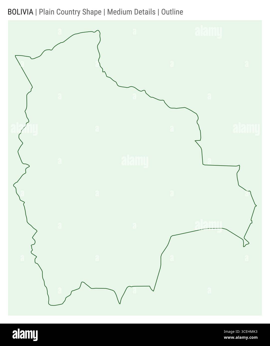 Bolivia plain country map. Medium Details. Outline style. Shape of ...