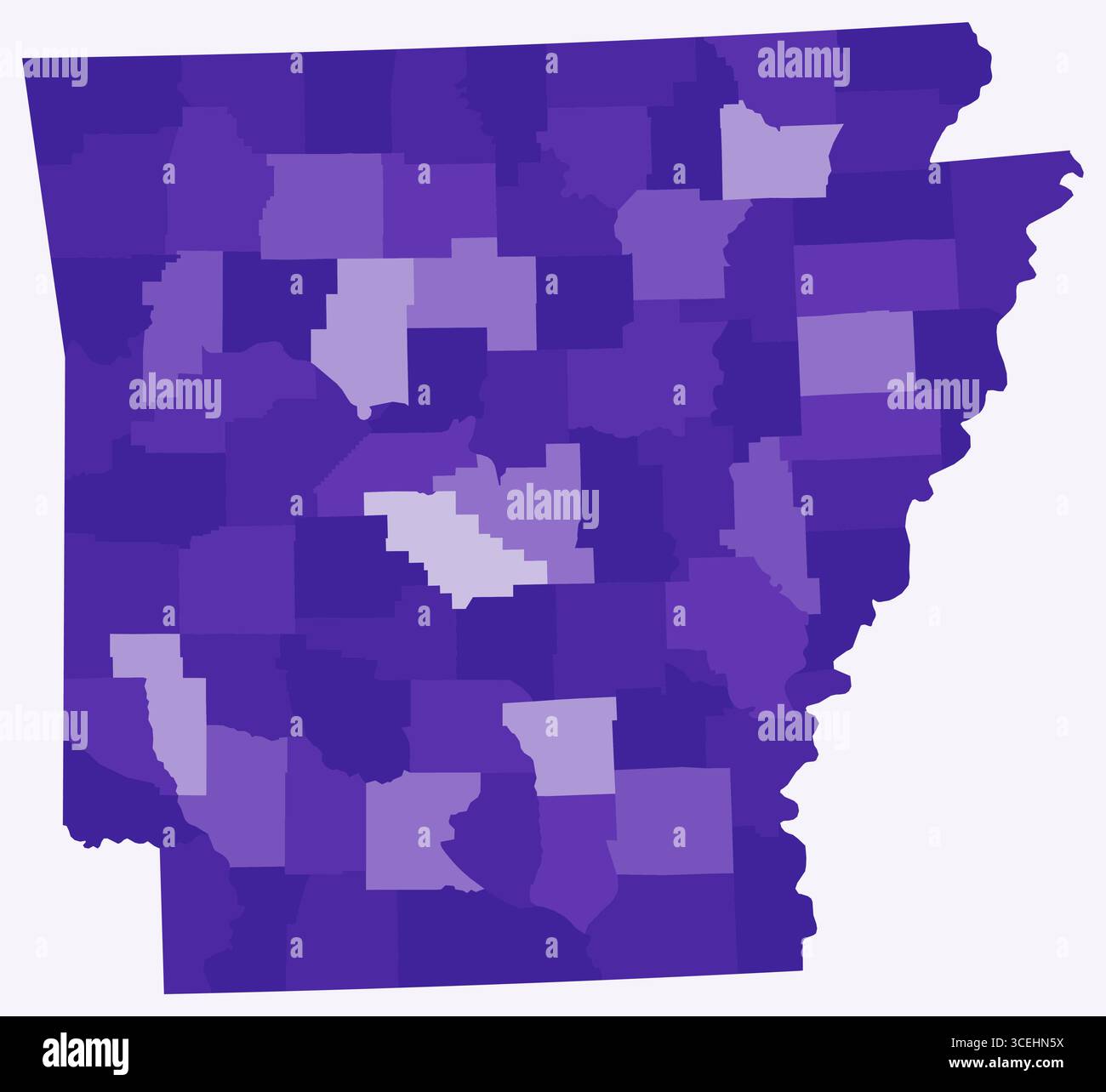 Map of Arkansas with counties. Just a simple state border map with ...