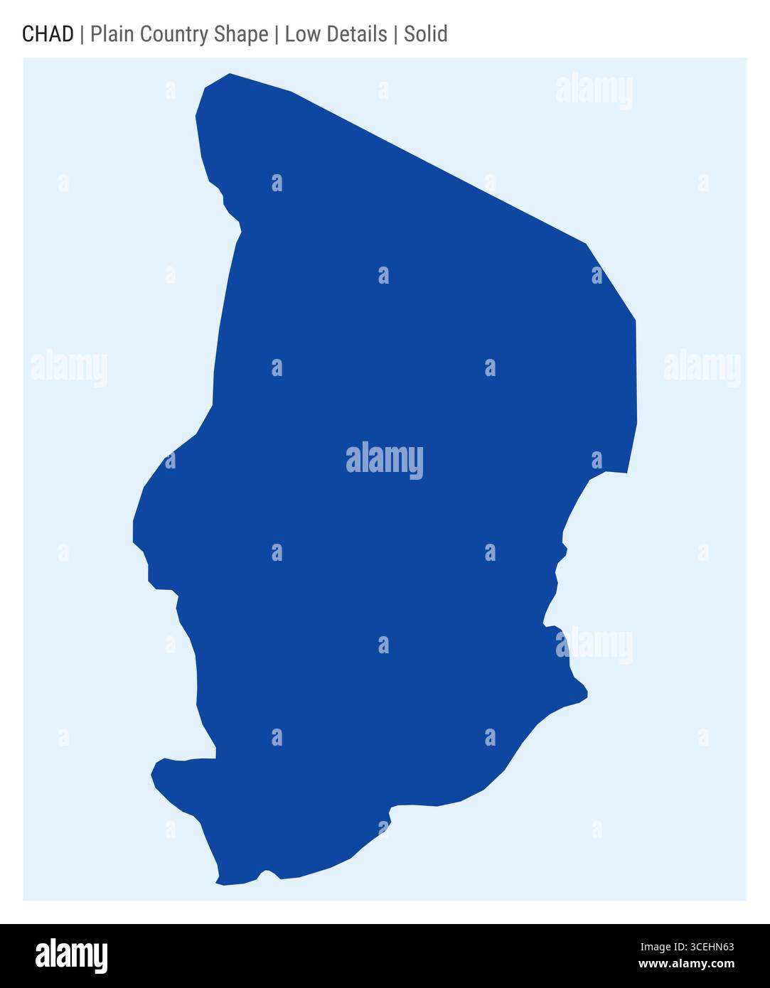 Chad plain country map. Low details. Solid style. Shape of Chad. Vector ...